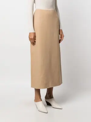 BY MALENE BIRGER Palomie Wool Midi Skirt - Neutrals