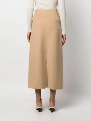 BY MALENE BIRGER Palomie Wool Midi Skirt - Neutrals