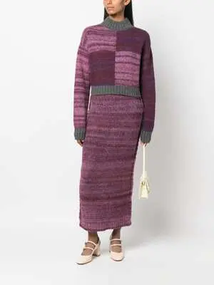 DESTREE Damien Mélange-effect Knitted Jumper - Purple