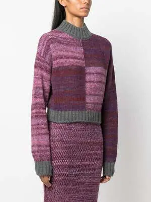 DESTREE Damien Mélange-effect Knitted Jumper - Purple