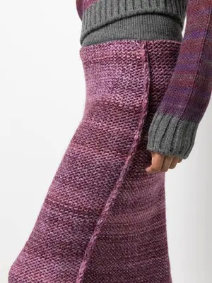 DESTREE Lynette Mélange-knit Midi Skirt - Purple