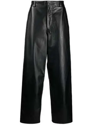 Gcds Wide-leg Leather Trousers