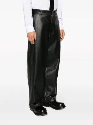 Gcds Wide-leg Leather Trousers