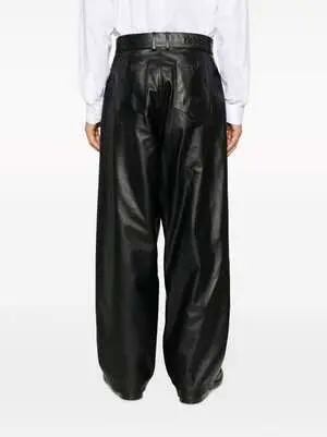 Gcds Wide-leg Leather Trousers
