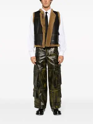 Gcds Rub-off Ultracargo Leather Trousers