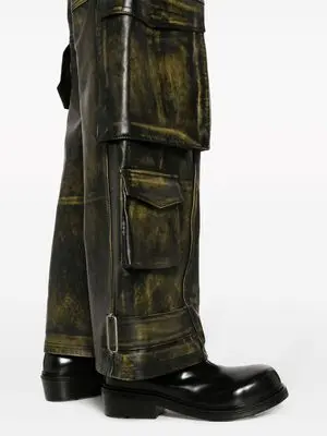 Gcds Rub-off Ultracargo Leather Trousers