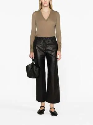JOSEPH Talia Leather Cropped Trousers