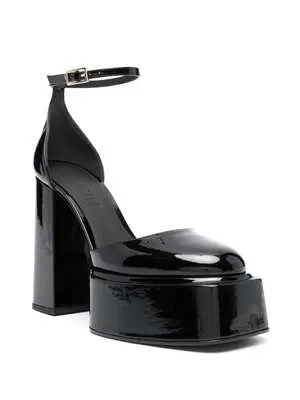 3JUIN Platform Leather Pumps - Black