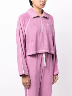 TOUT A COUP Logo-embroidered Fleece Polo Top