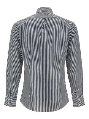 Brunello Cucinelli Stripe-print Cotton Shirt - Blue
