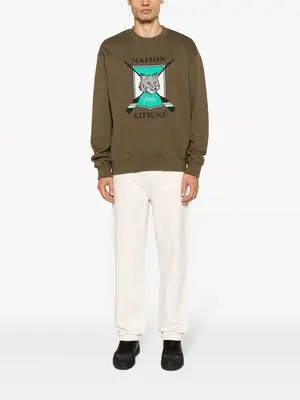 Maison Kitsuné Logo-print Cotton Sweatshirt