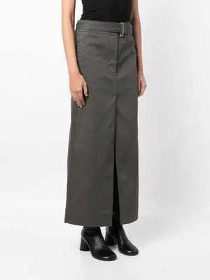 SA SU PHI Belted Cotton Straight Skirt