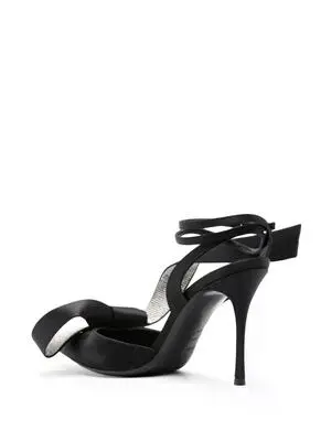 SERGIO ROSSI Marquise 100mm Bow-detail Satin Pumps