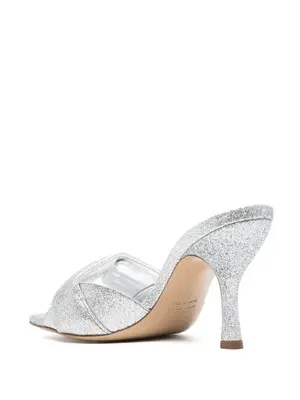 GIABORGHINI Glitter Detailing Leather Sandals