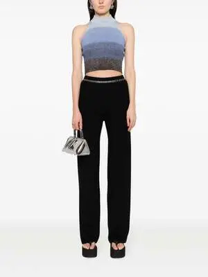 Gcds Degradé Ribbed-knit Cropped Top - Blue