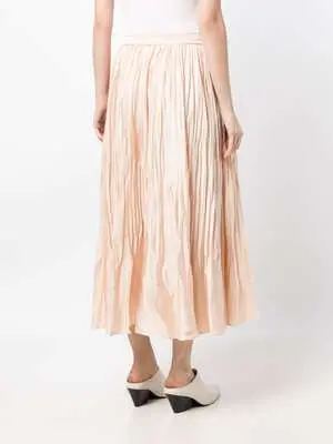 Simkhai Crinkled Pleated Midi Skirt
