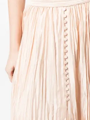 Simkhai Crinkled Pleated Midi Skirt