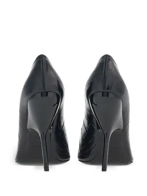 FERRAGAMO Eva 105mm Crocodile-embossed Pumps - Black