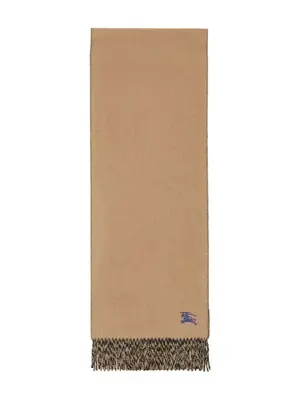 Burberry Ekd Embroidered Cashmere Scarf - Brown