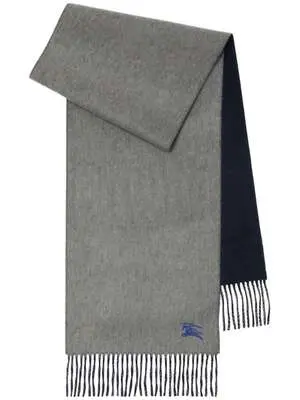 Burberry Ekd Embroidered Cashmere Scarf - Grey