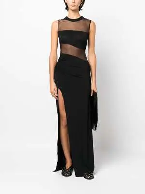 NENSI DOJAKA Sheer-paneled Gown