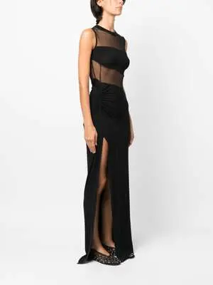 NENSI DOJAKA Sheer-paneled Gown