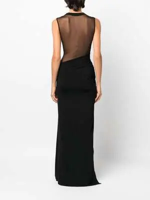 NENSI DOJAKA Sheer-paneled Gown