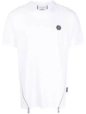 Philipp Plein Logo-patch Zip-detailing T-shirt
