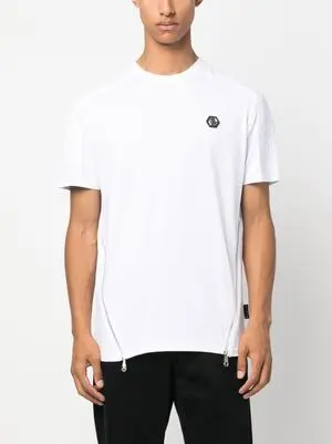 Philipp Plein Logo-patch Zip-detailing T-shirt