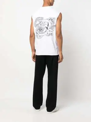 Philipp Plein Hexagon Zip-detailed Quilted Tank Top