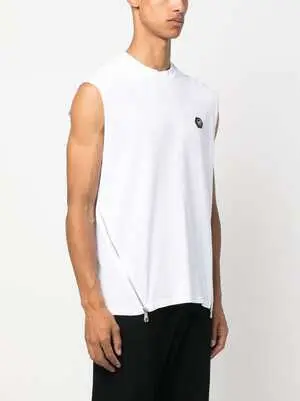 Philipp Plein Hexagon Zip-detailed Quilted Tank Top