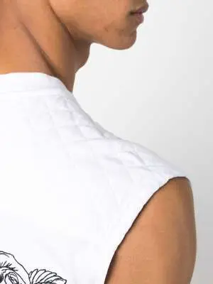Philipp Plein Hexagon Zip-detailed Quilted Tank Top
