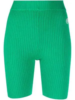 SPORTY & RICH Logo-patch Ribbed Shorts
