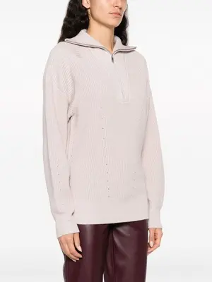MARANT ETOILE Benny Half-zip Sweater - Neutrals