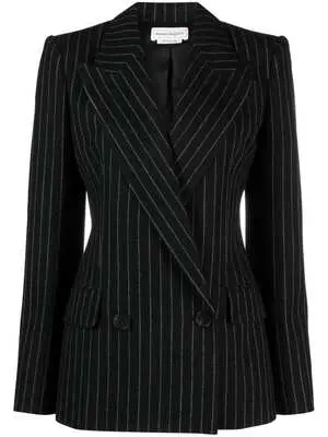 Alexander McQueen Striped Double-breasted Blazer