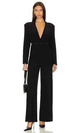 Norma Kamali Single Breasted Straight Leg Jumpsuit