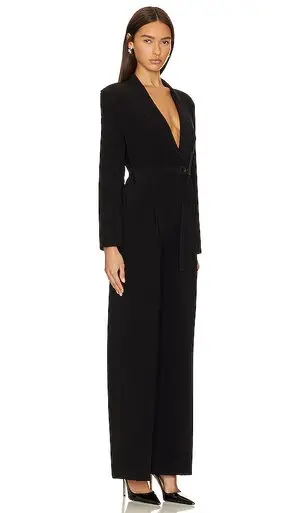 Norma Kamali Single Breasted Straight Leg Jumpsuit