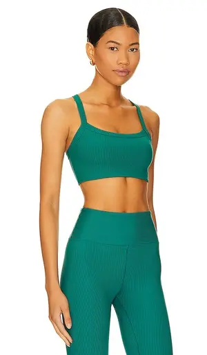 Year Of Ours Ribbed Bralette 2.0 In Green - Malachite