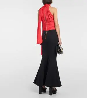 Balmain Halterneck Moiré Top
