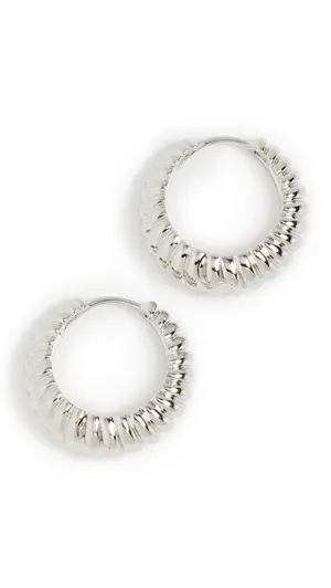 LUV AJ The Ridged Marbella Hoop Earrings