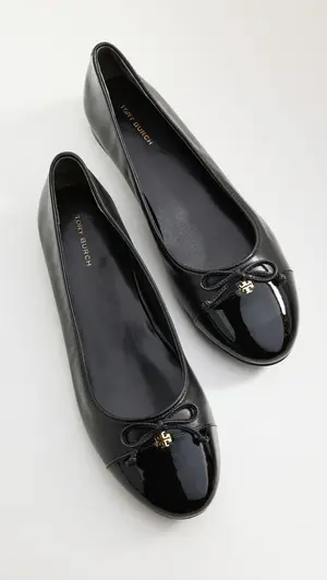 Tory Burch Cap-toe Ballerinas - Perfect Black
