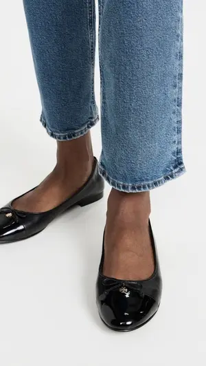 Tory Burch Cap-toe Ballerinas - Perfect Black
