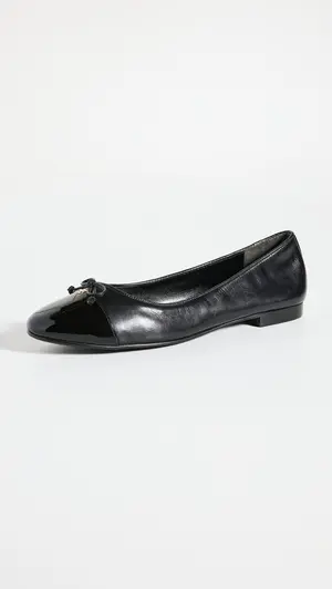 Tory Burch Cap-toe Ballerinas - Perfect Black