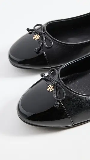 Tory Burch Cap-toe Ballerinas - Perfect Black