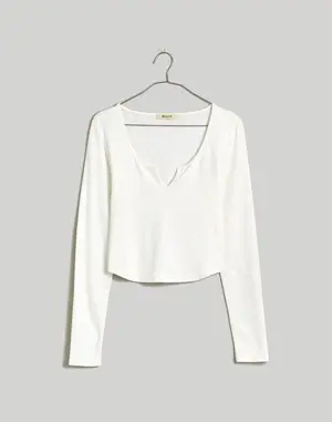 Madewell Split-neck Long-sleeve Tee
