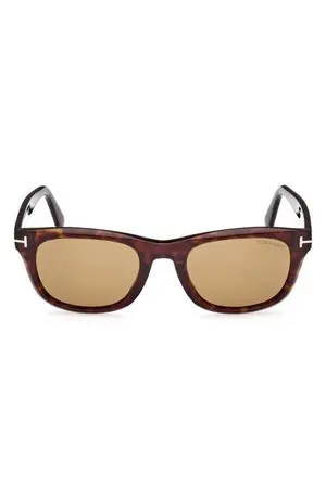 TOM FORD TOM FORD Kendel Square Sunglasses Classic Havana Eco / T Logo