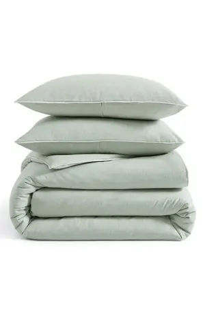 DKNY PURE Washed & Cotton Duvet Cover & Sham Set - Sage