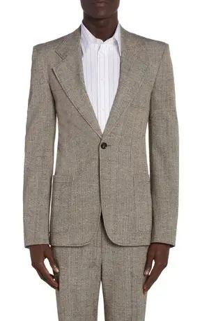 Bottega Veneta Knotted Melange One-button Suit Jacket