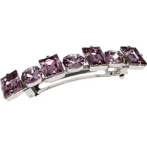 L. Erickson Swarovski Crystal Barrette - Light Amethyst/silver