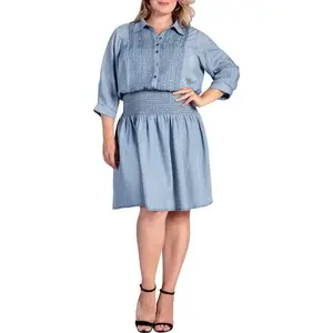 3/4 Sleeve Collared Shirtdresses